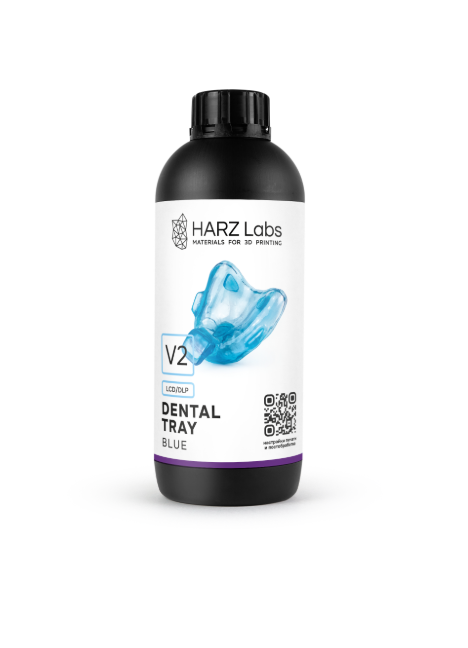 Фотополимерная смола HARZ Labs Dental Tray V2, голубой (1000 гр)