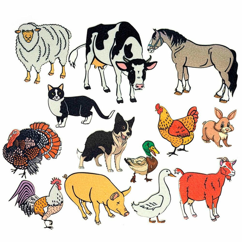 Развивающая игра liplip "Домашние животные", 13 фигурок, фетр