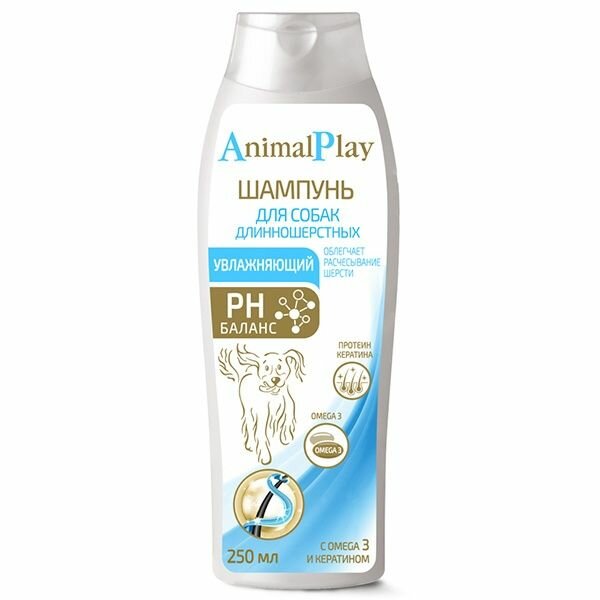 Шампунь для собак Animal Play для длинношерстных, PH-баланс, 250 мл