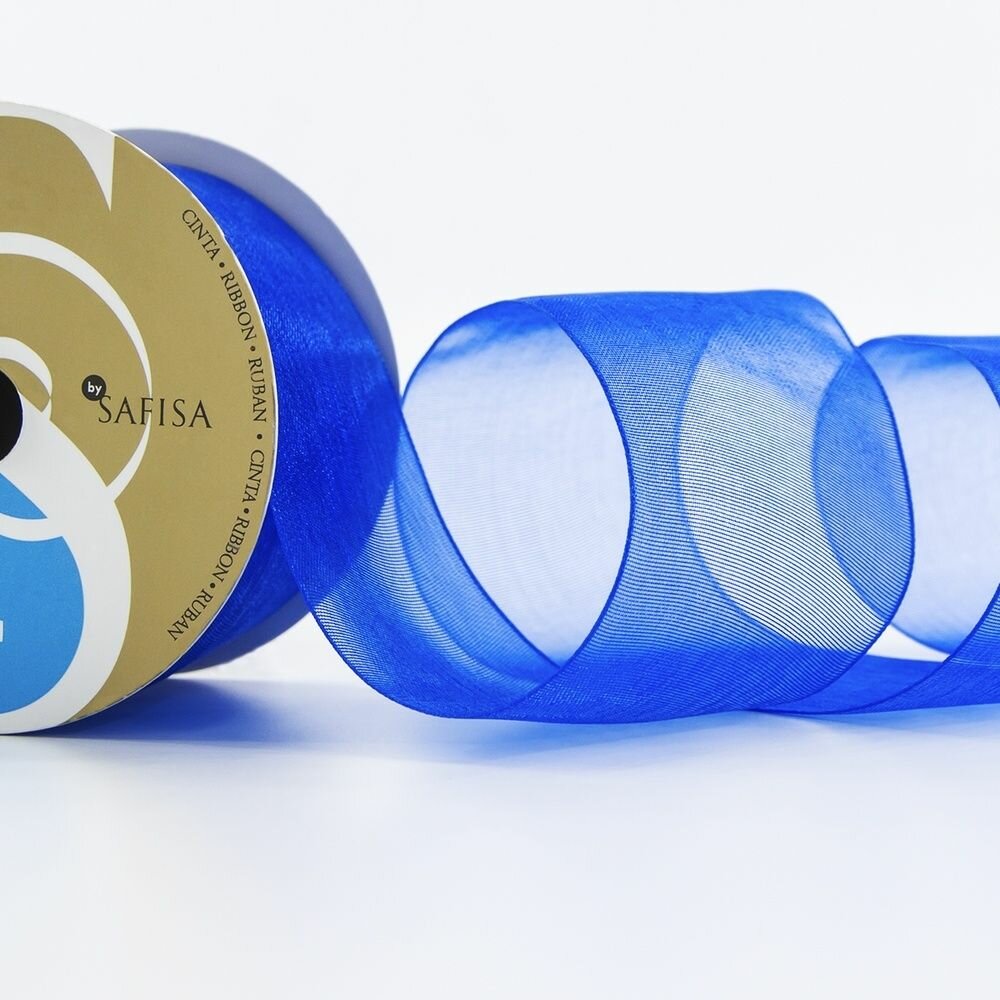 Лента из органзы SAFISA Цвет 13, Синий, 39 мм, 2 м, мини-рулон