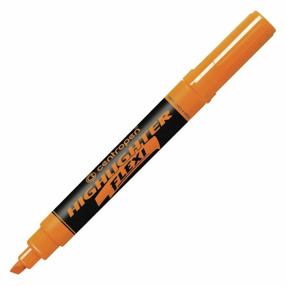 Текстовыделители Centropen "Highlighter Flexi", Super-flexible tip, 1-5 мм, оранжевые, 10 шт (8542/1)