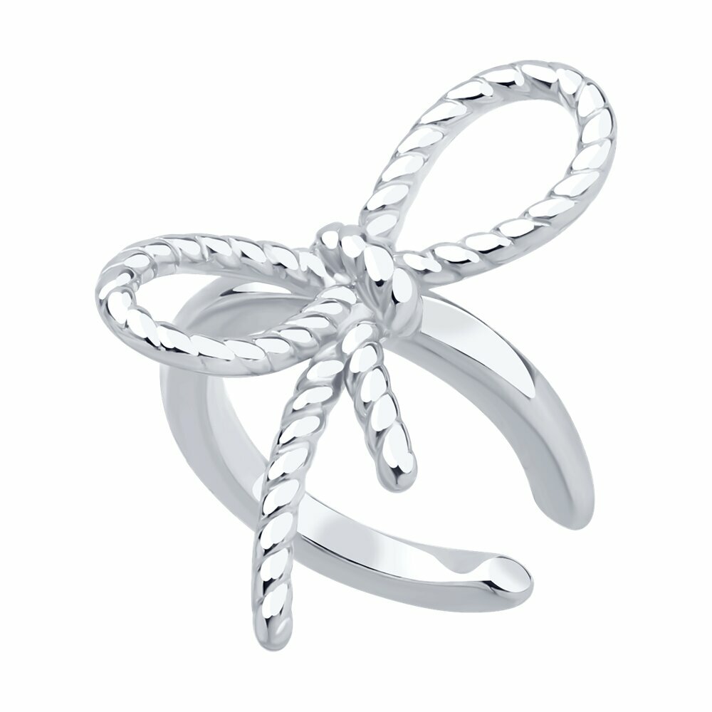 Моносерьга, серебро, 925 проба, родирование, фианит