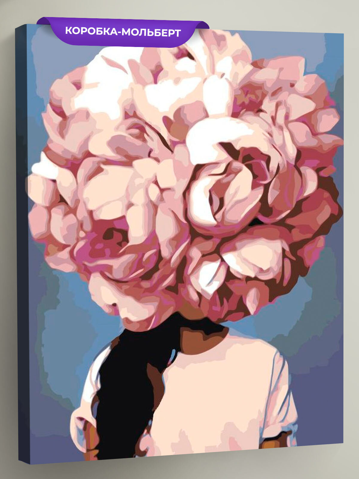 Картина по номерам ЖПН на холсте с подрамником, Раскраска 40х50, Девушка Пионы Женщина Цветы Люди