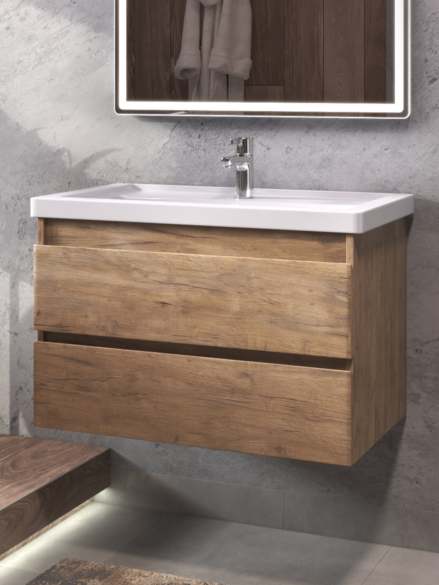 Тумба для ванной Модуль под раковину Фостер 80