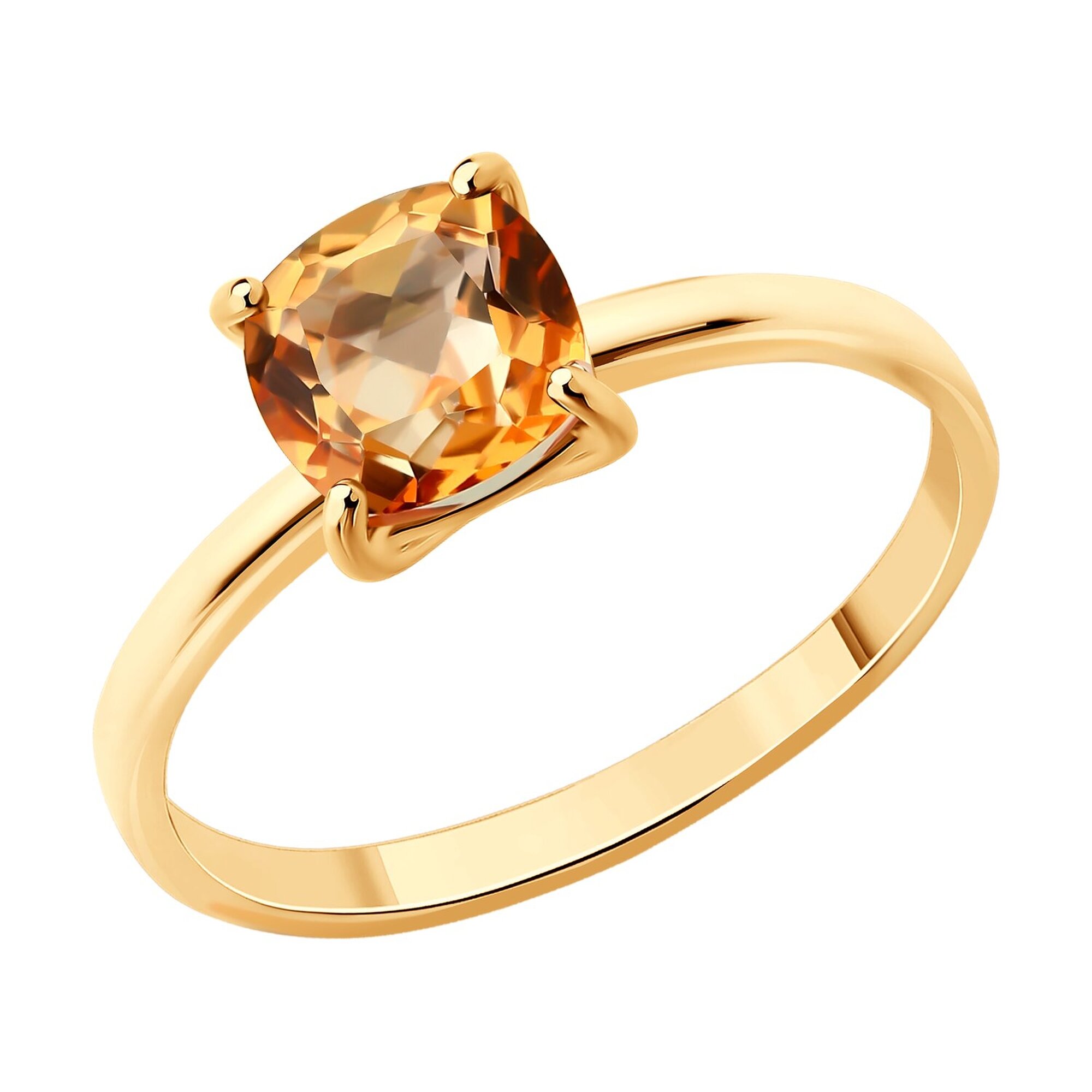 Кольцо, красное золото, 585 проба, топаз