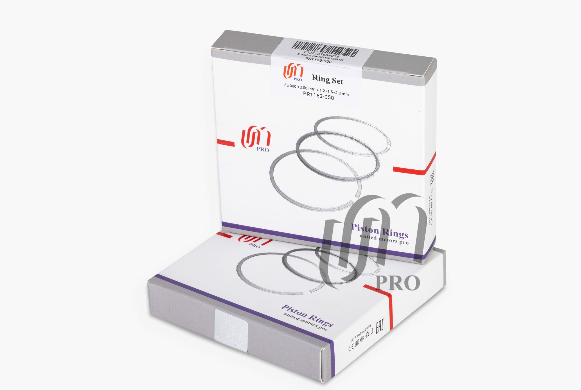 Комплект поршневых колец 0.50 Mitsubishi 4G63 d85.0+0.5 1.2-1.5-2.8 на 1 цил. UM, UNITED MOTORS PR1163050