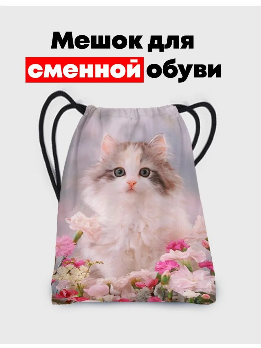 Мешок - сумка для обуви Кошки