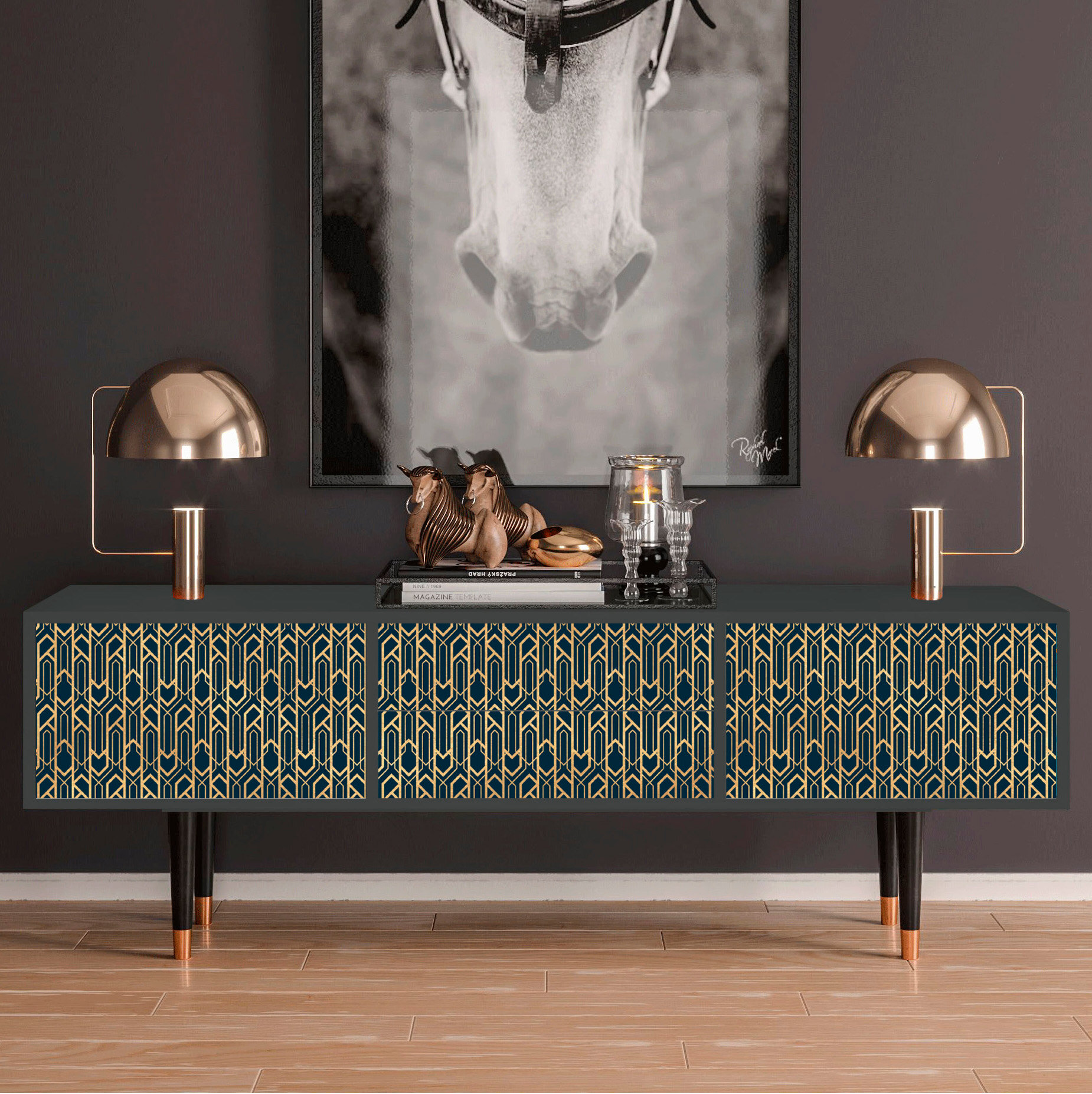 ТВ-Тумба - STORYZ - T4 Golden Empire, Размер - 170 x 59 x 48 см, Цвет корпуса - , Антрацит