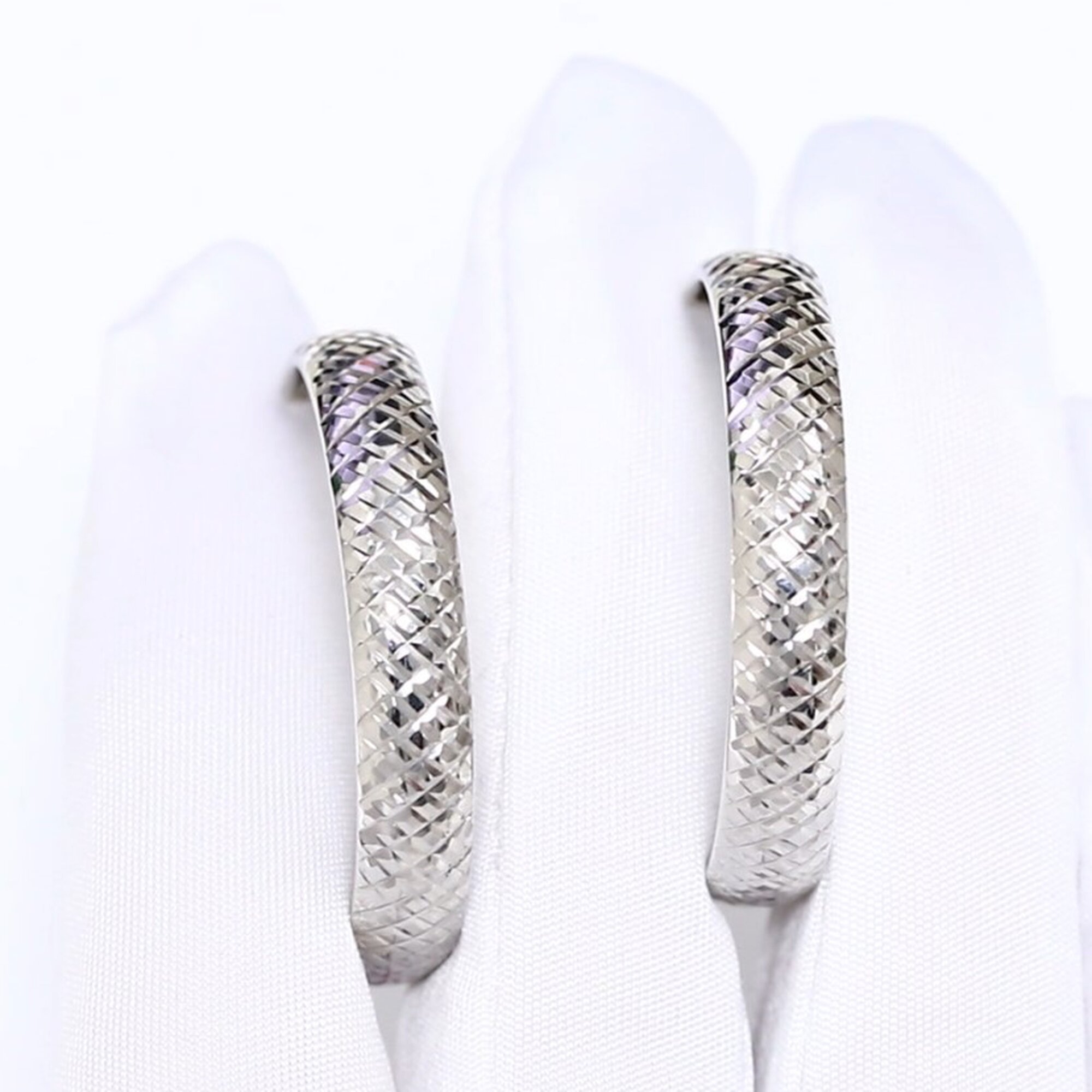 Серьги конго, серебро, 925 проба, родирование