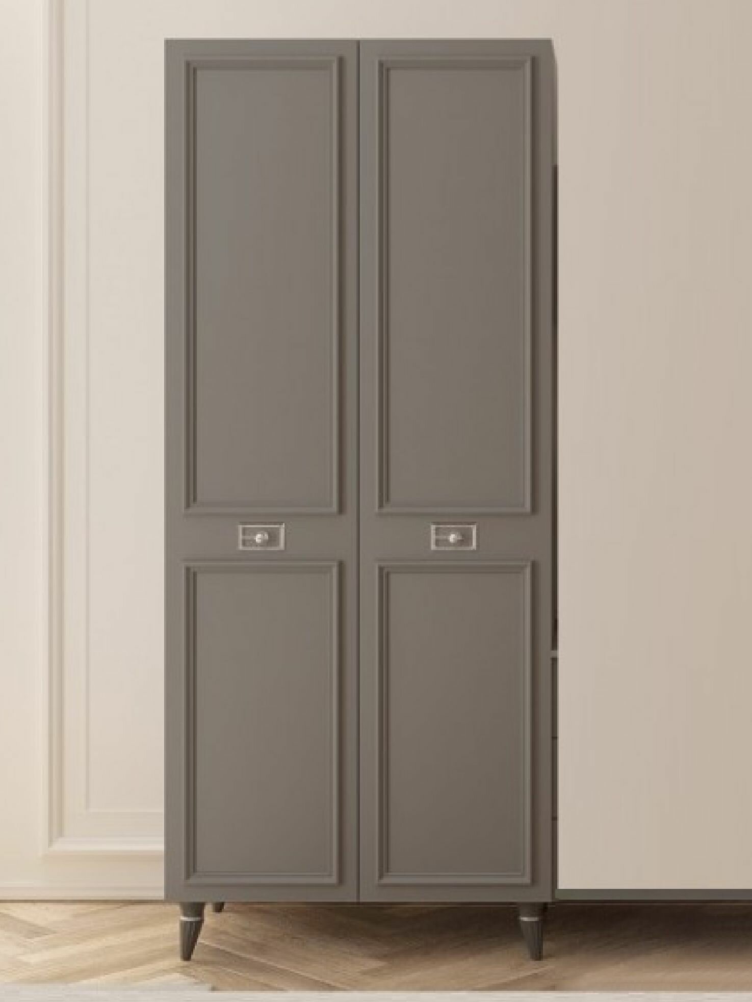 Шкаф Нова, ЛДСП, неоклассический стиль, с полками, 92 см x 60 см x 220 см