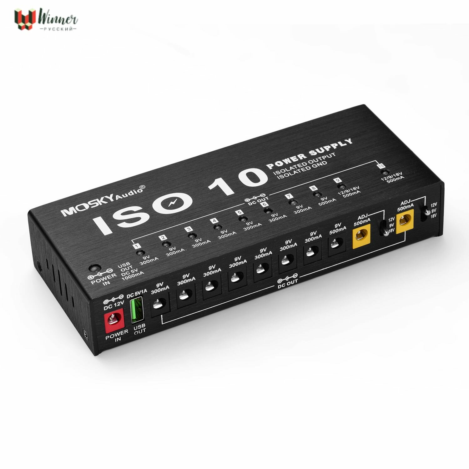 MOSKYAUDIO ISO10 POWER Индивидуальный 10-канальный блок питания эффектов, независимые выходы, нижний уровень шума