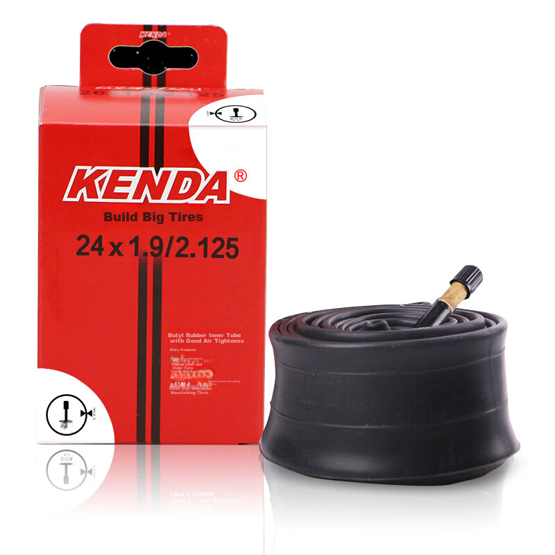 KENDA 24-Inch Mountain Bike Inner Tube, 24*1.95 American Valve, Butyl Inner Tube, Bicycle Inner Tube, Tire, Black