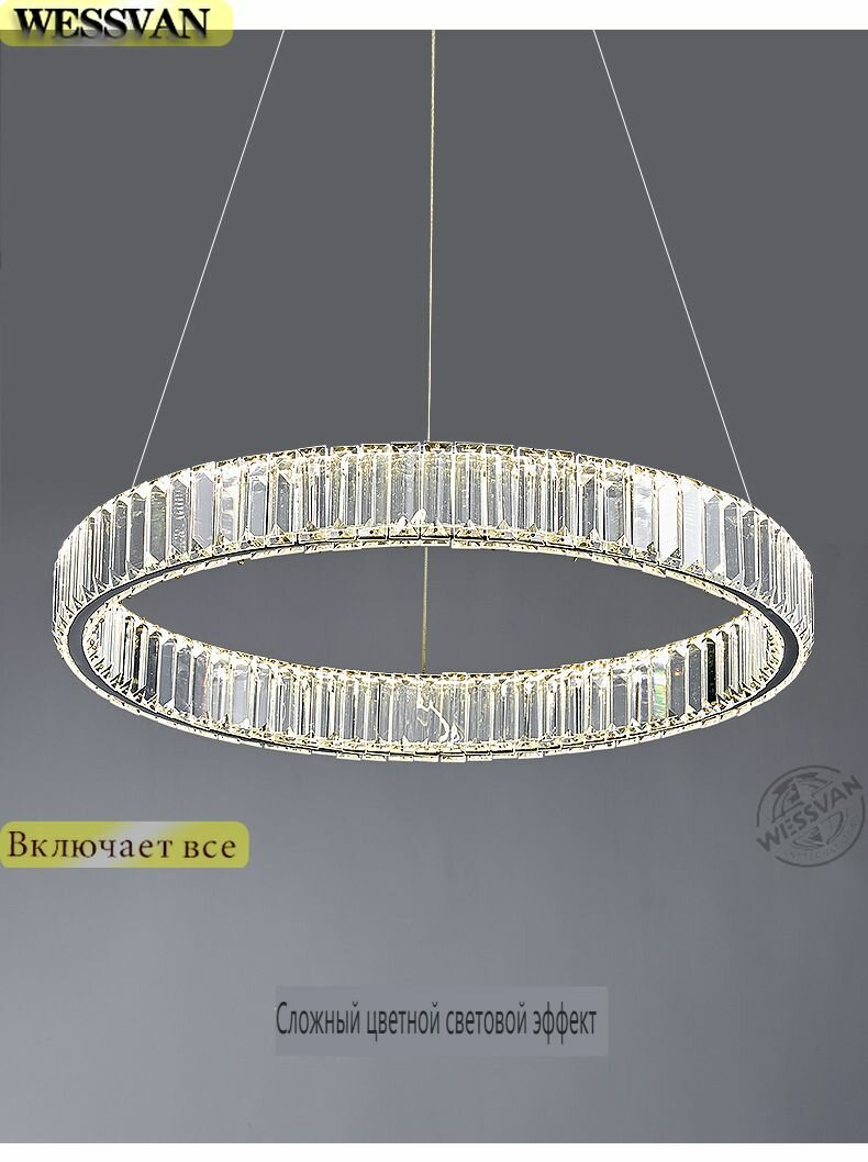 Современная овальная хрустальная люстра, украшение для столовой, подвесной светильник, лампа для гостиной, декоративный потолочный светильник WIESSVAN