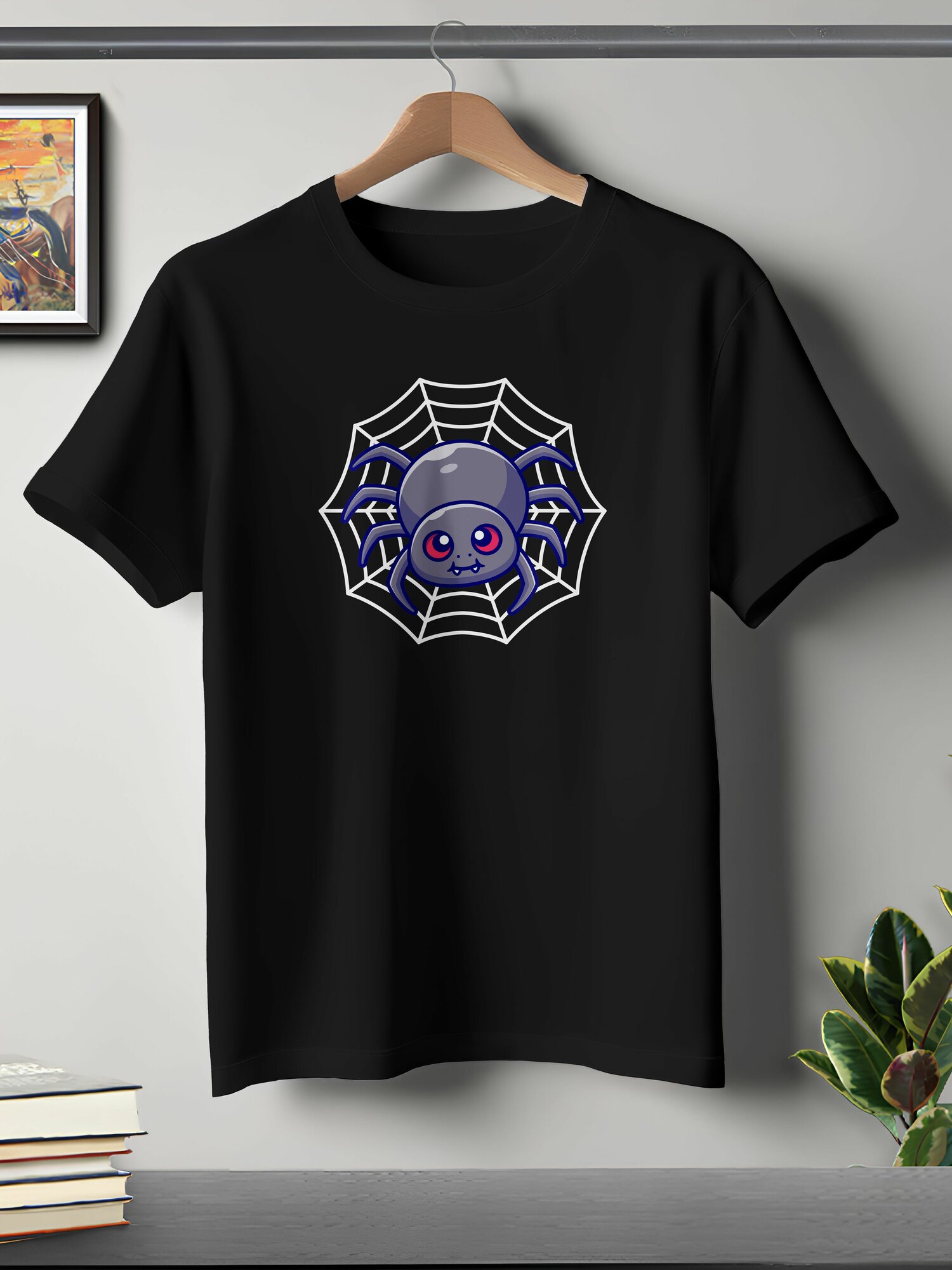 Футболка  Детская ONEQ 152 (12-13) размер с принтом Паук, черная