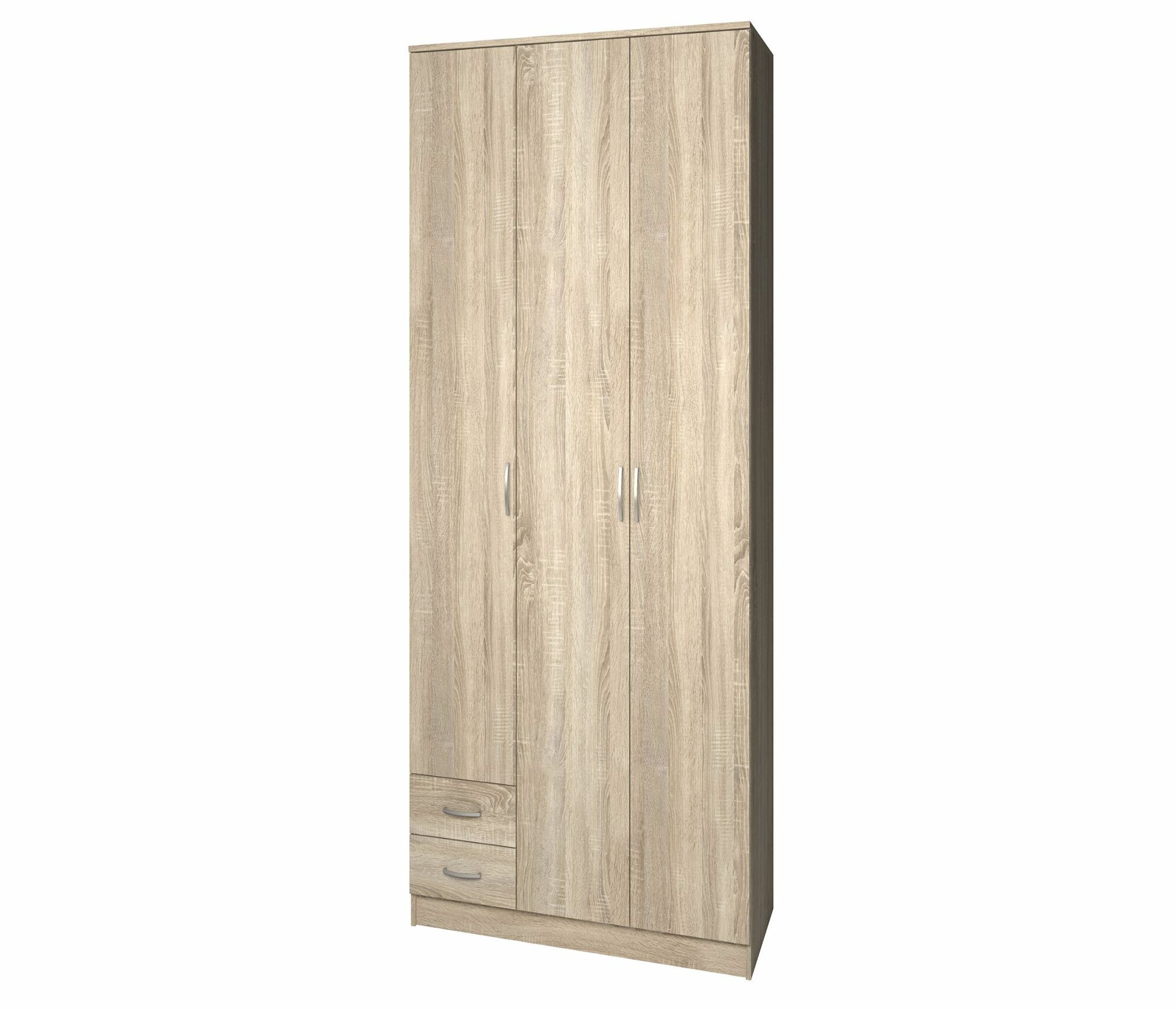 Шкаф распашной, трехстворчатый Фреш ПФР 3-2 дуб сонома, 2 ящика, 120х50х240