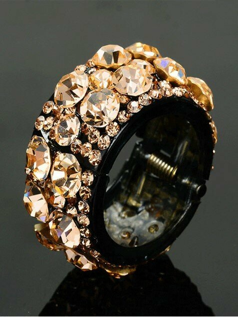 Заколка - зажим мини на хвост, цвет шампанское