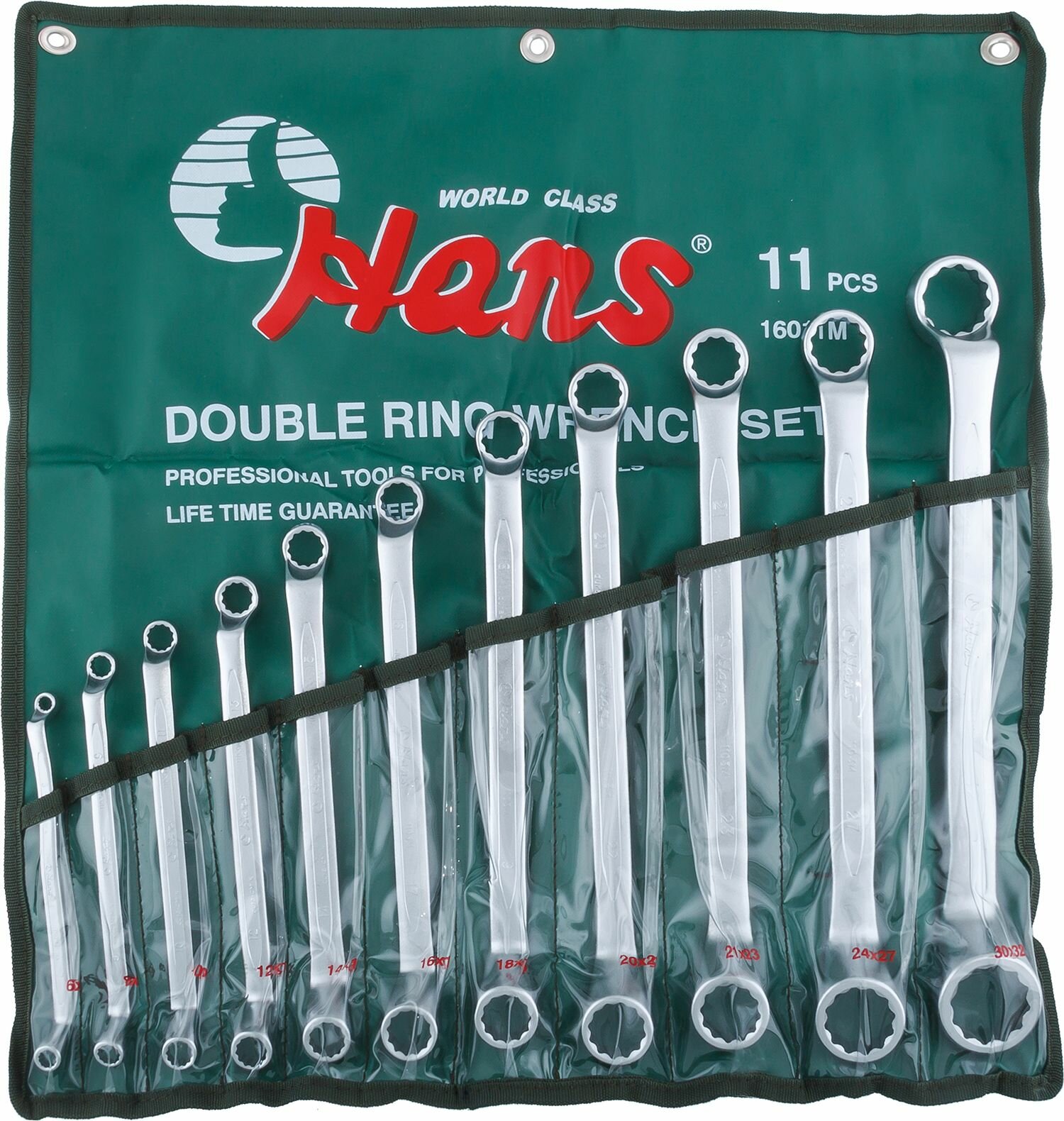 Hans Набор накидных гаечных ключей 75°, 6-32 мм, 11 предметов 16011M