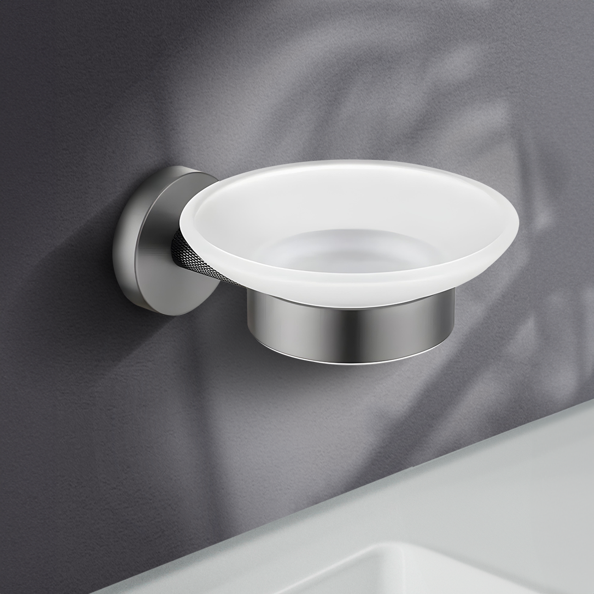 Настенная мыльница KERN 9524 оружейная сталь