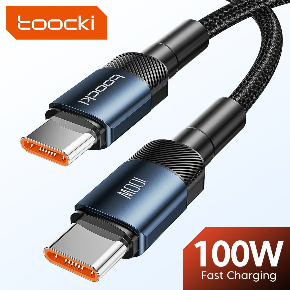 Кабель Toocki 100 Вт USB Type C - USB C, быстрое зарядное устройство PD, провод Type-C для Macbook, Samsung, Xiaomi, кабель USBC 1 м, 2 м, 3 м