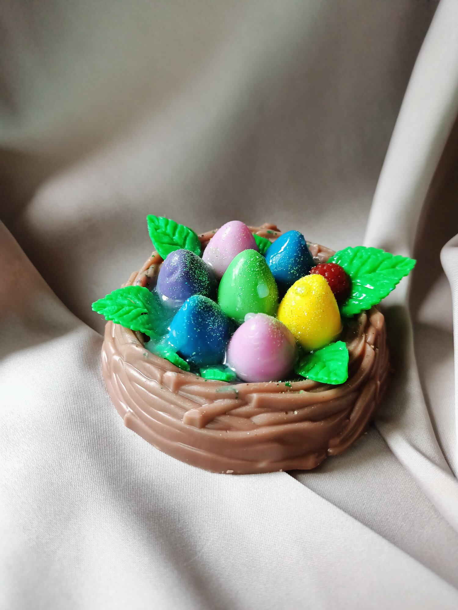 Мыло ручной работы"гнездо с пасхальными яйцами"