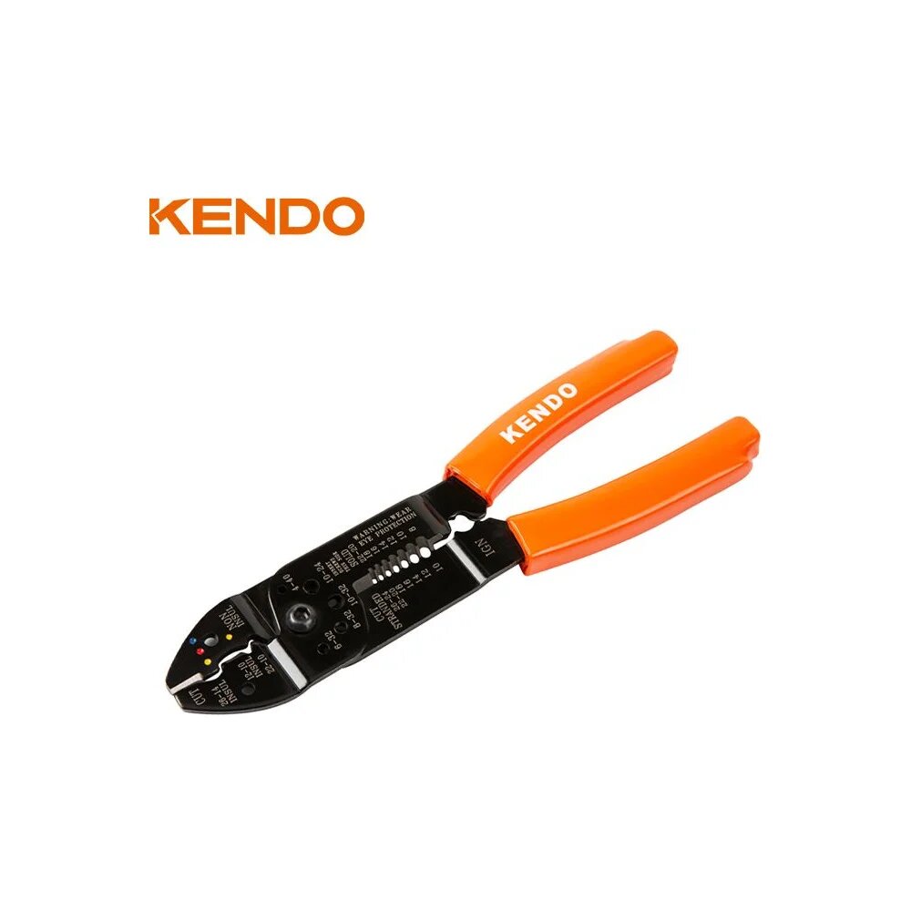 Стриппер KENDO 11704, изолированные наконечники, углеродистая сталь, 210 мм, оранжевый