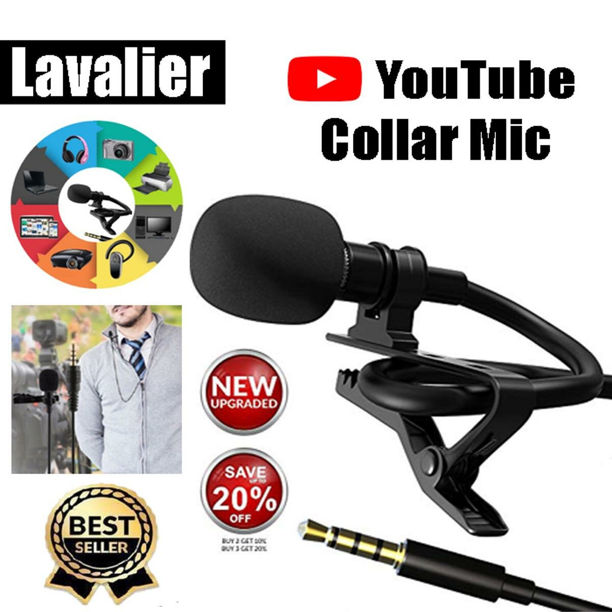 3,5 мм петличный воротниковый микрофон с зажимом для мобильного телефона микрофон для лекции для ПК микрофон YouTube1.5m