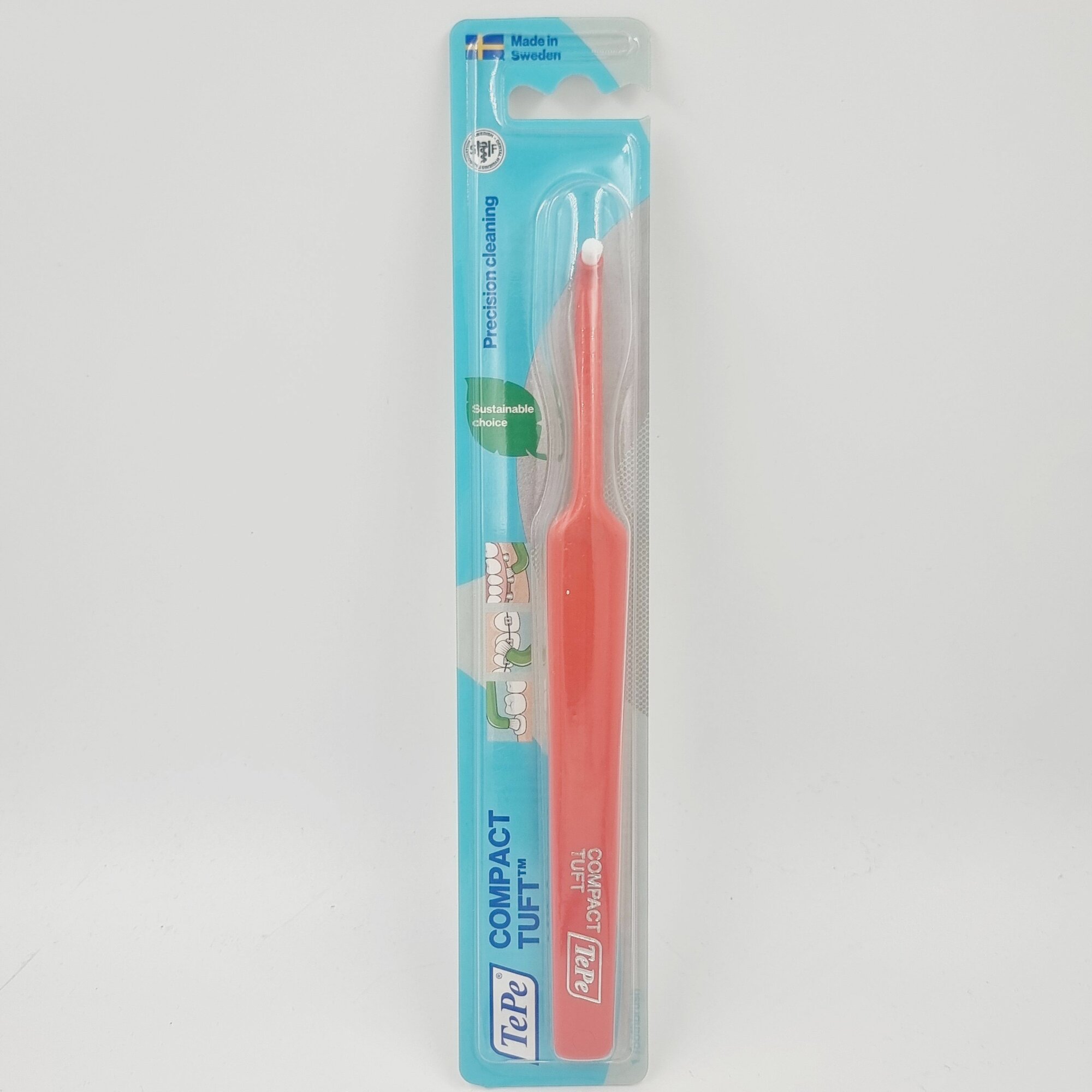 Монопучковая щетка TePe Compact Tuft, для брекетов и протезов, красная, 1 шт. (Швеция)