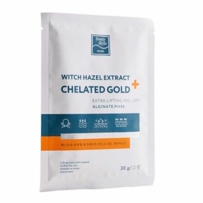 Beauty Style Альгинатная лифтинг-маска с биозолотом и экстрактом гамамелиса CHELATED GOLD, 3 шт по 30 г