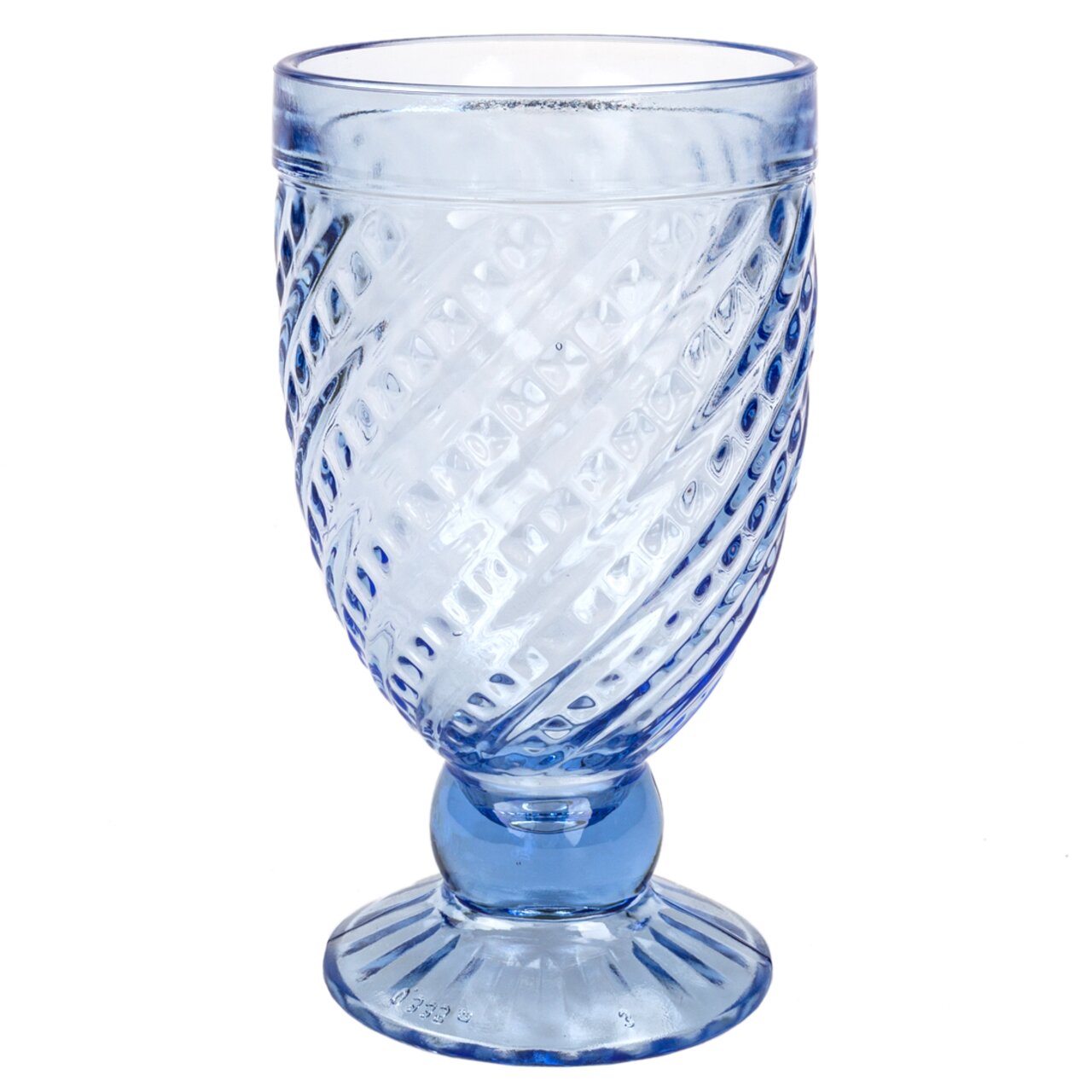 Бокал для вина голубой стеклянный 335 мл элегантный бокал из прозрачного стекла