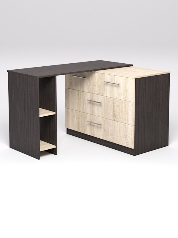 Поворотный компьютерный стол Триумф 2, Дуб Венге и Дуб Сонома