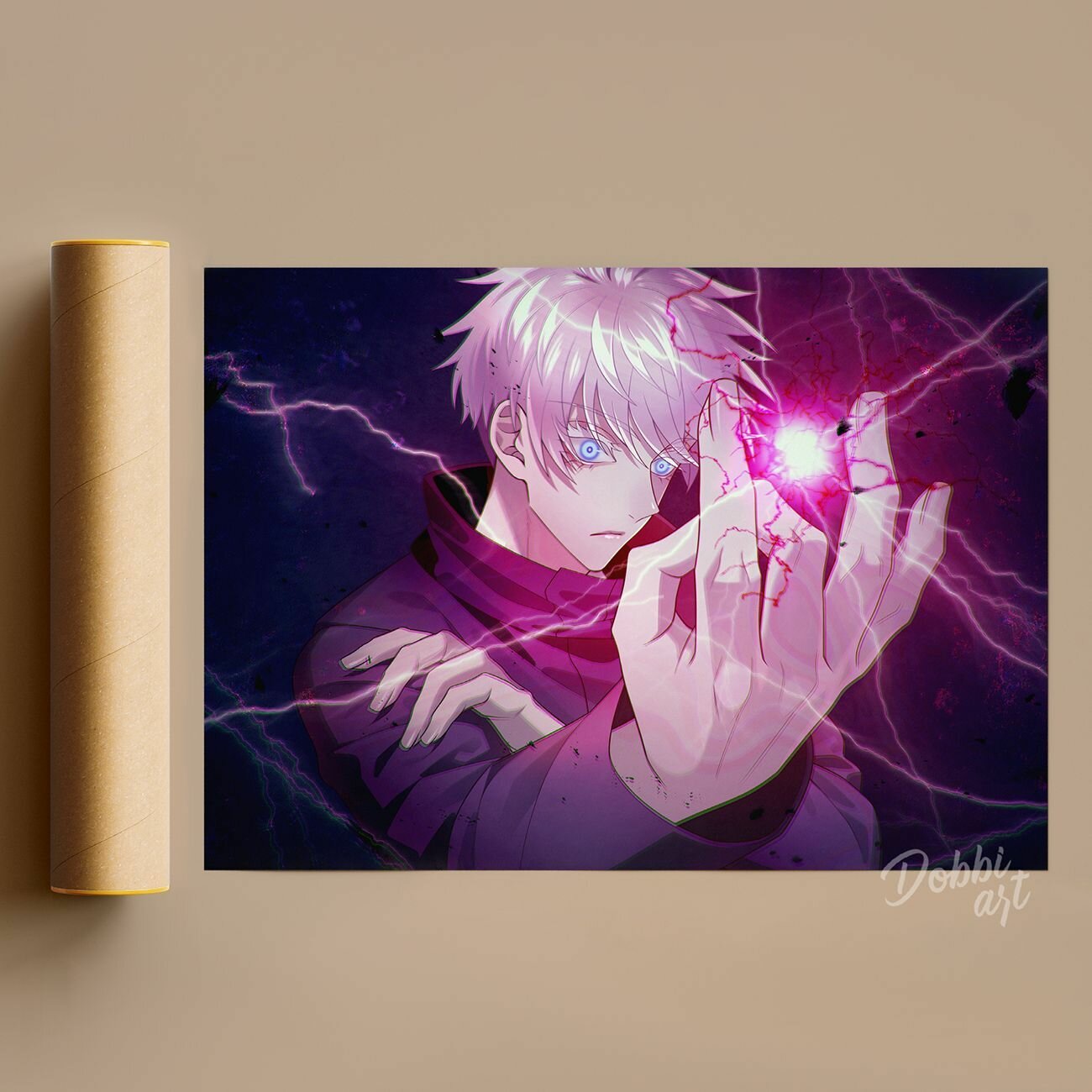 Постер Магическая битва 30х40 см без рамы/ Jujutsu Kaisen, Годжо/ Плакат по аниме, для интерьера, в подарок