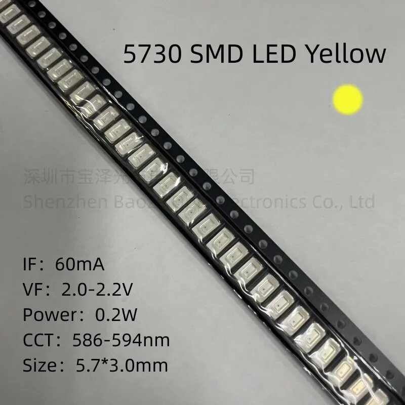 Светодиодная лента 5730 Yellow, IF: 60mA, VF: 2.0-2.2V