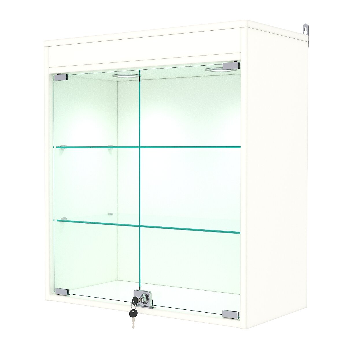 Витрина настенная №1-3АГ с подсветкой, Белый. Производитель товара - компания Westcom.