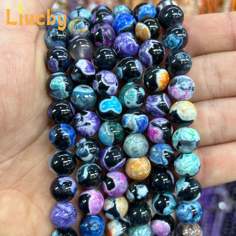 Бусины из огненного агата 6/8/10 мм 10mm-about 36pcs