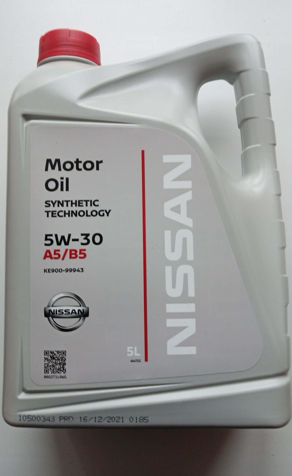 Синтетическое масло Nissan A5/B5, 5W-30, класс ACEA/API, 5л, 1шт.