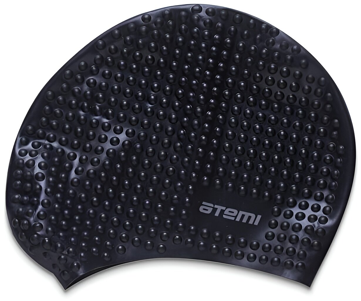 Шапочка для плавания Atemi Bs20, анатомическая, силиконовая, бабл черный