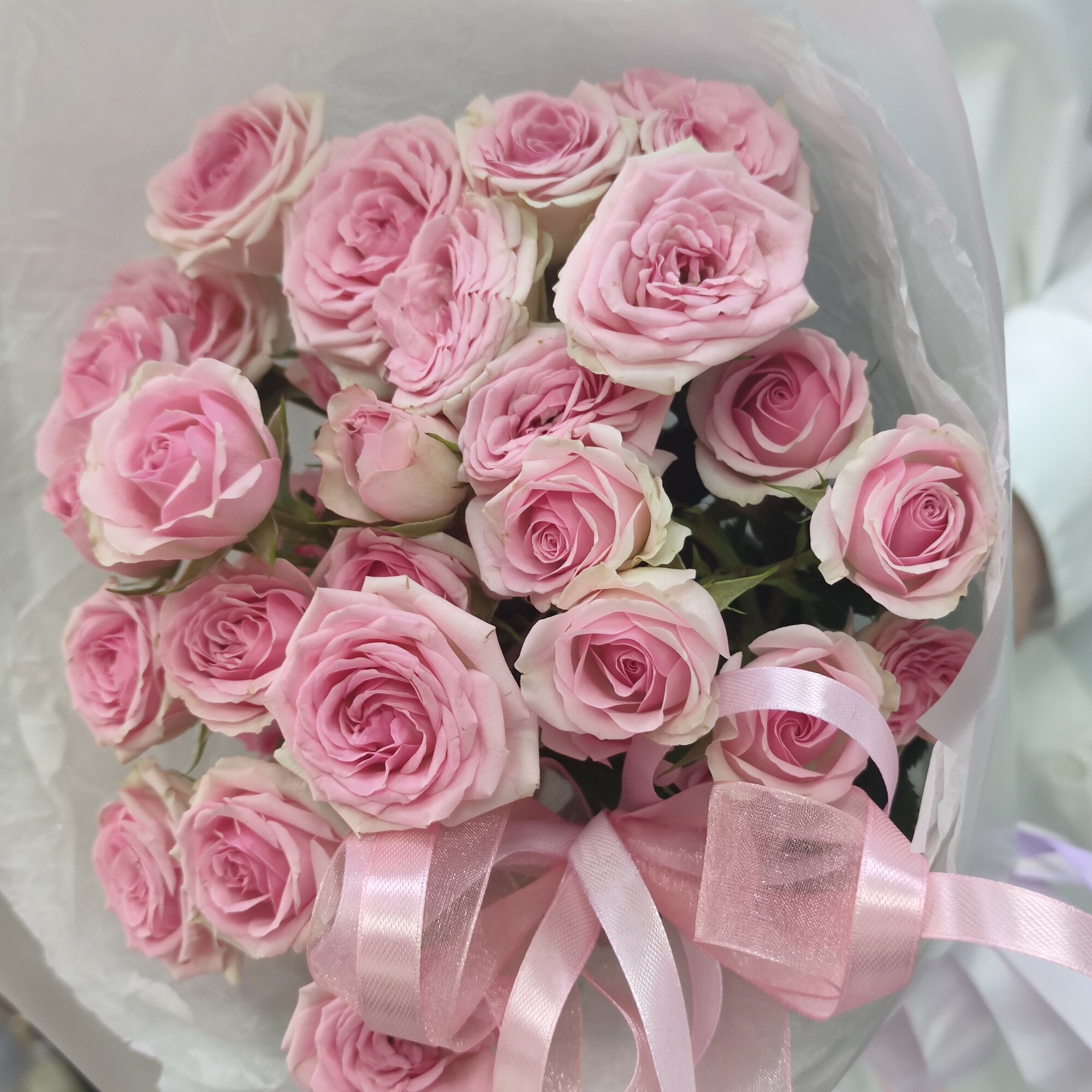 Монобукет Талисман Флора, роза кустовая, бумага тишью, 45см, 5шт