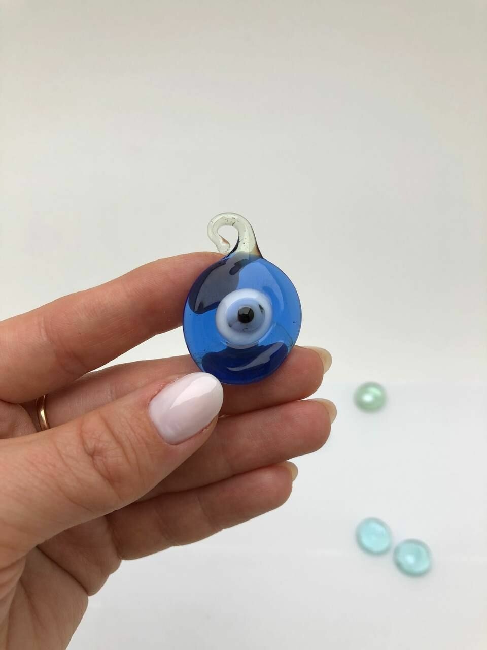 Подвеска от сглаза на шею / в машину. Синяя подвеска "Глаз" из хрусталя