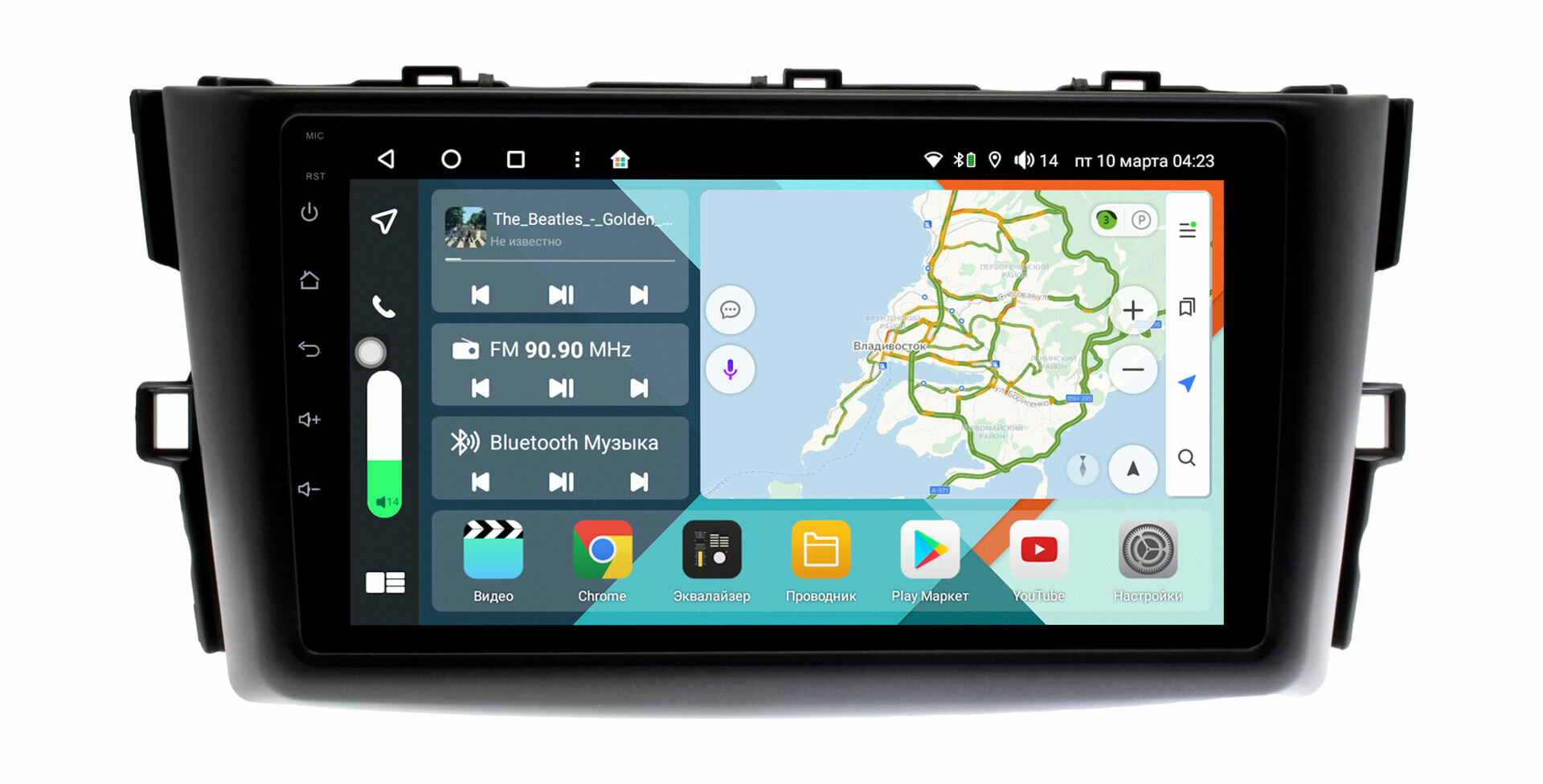 Магнитола Toyota Mark X Zio 2007 - 2013 9 дюймов, 4/64GB, 8 ядер, DSP, 4G, Android 10 / Wide Media