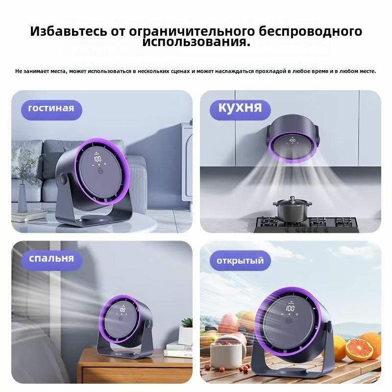 Бесшумный вентилятор для циркуляции воздуха бытовой с большим объемом охлаждаемого воздуха энергосберегающий настольный настенный