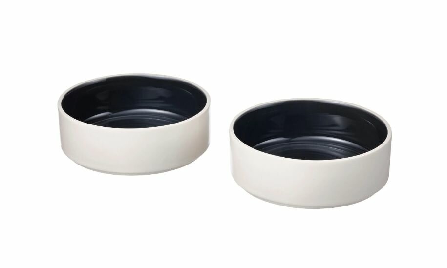 Ikea Ombonad, Набор мисок, серый, 15 см, 2 шт.