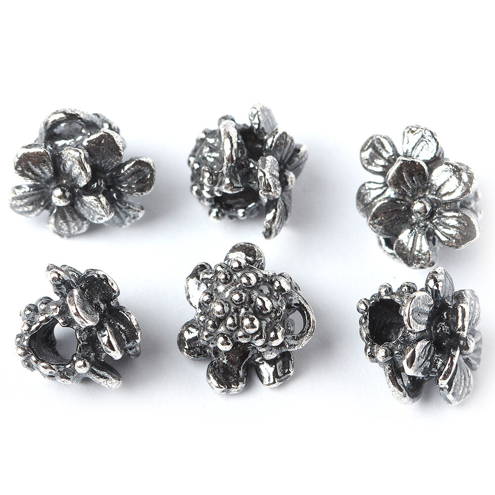 Держатель, 16.7х10х9мм, Anna Bronze, Цветы, базовый материал - латунь, цвет античное серебро (посеребрённый с чернением), 2 шт.