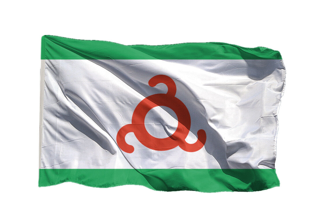 Флаг Республики Ингушетия на флажной сетке, 70х105 см - для флагштока