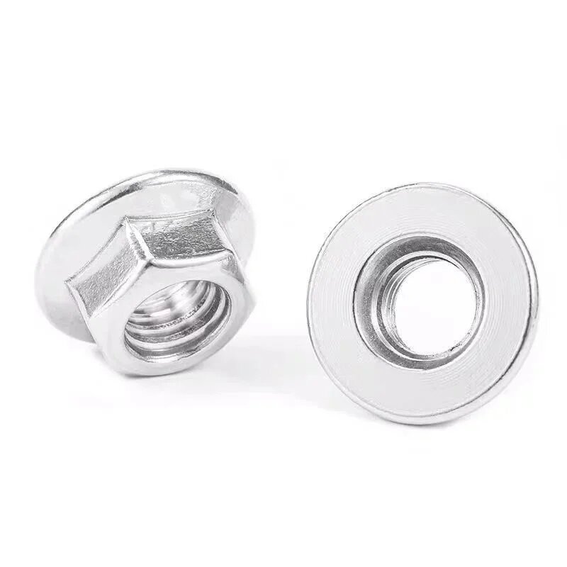 Шестигранные фланцевые гайки M2-M20 нержавеющей и углеродистой стали M4-20pcs, 304(Falt)