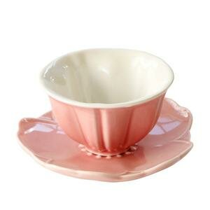 2 Sets Pink Cute Flowermcreative Porcelain Cup And Saucer Ceramics Simple Tea Sets Modern Design Coffee Cups Tazas Para Cafe|Teacup & Saucer Sets
