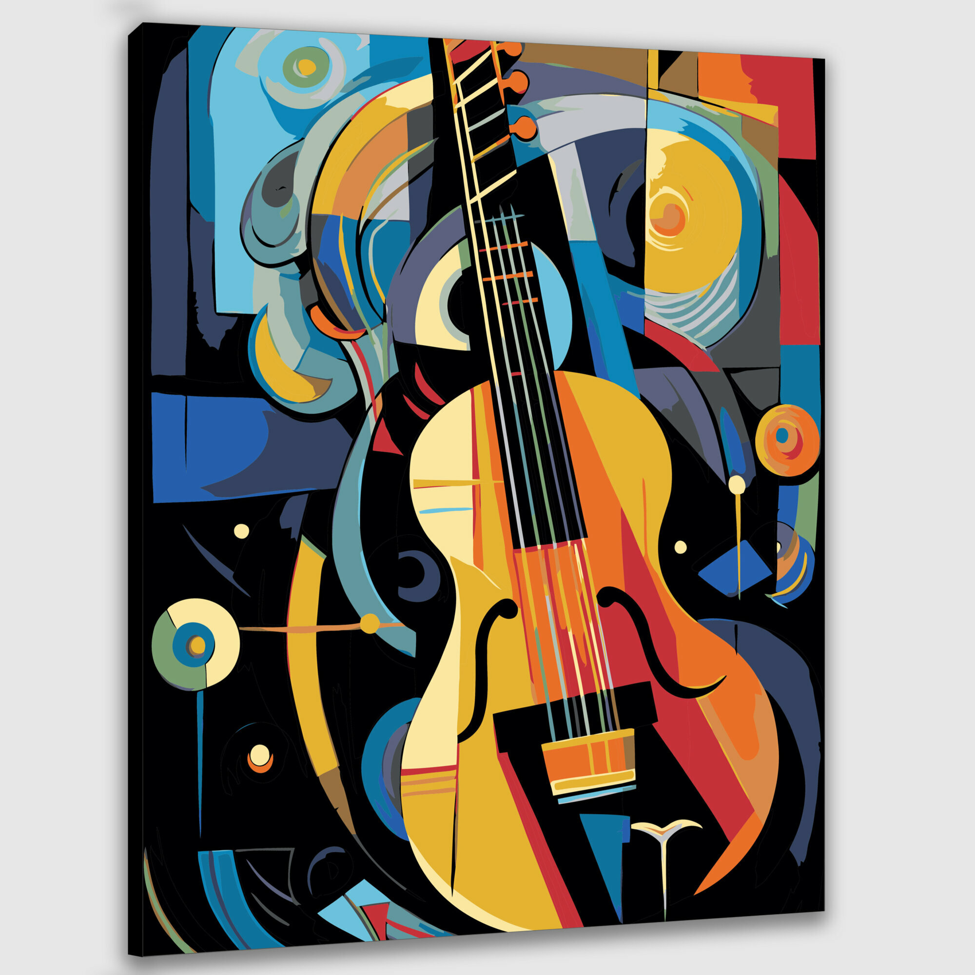 Картина по номерам 40x50 см, акриловые картины, колода карточек, музыкальная тематика, музыкальные инструменты