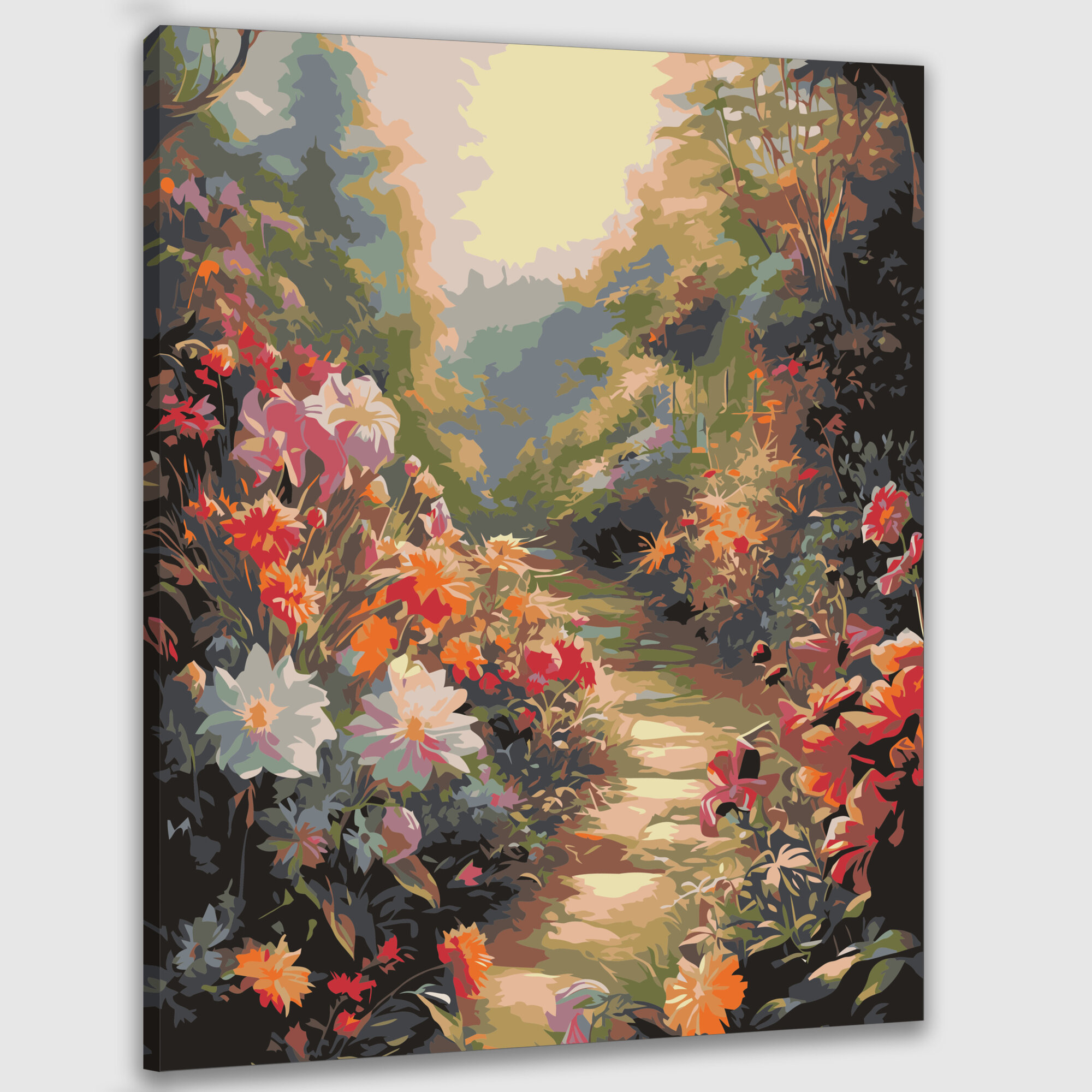 Картина по номерам 40x50 см, картина, масло, яркий, цветочный сад, цветы, аромат, воздух, солнечный свет, лепестки