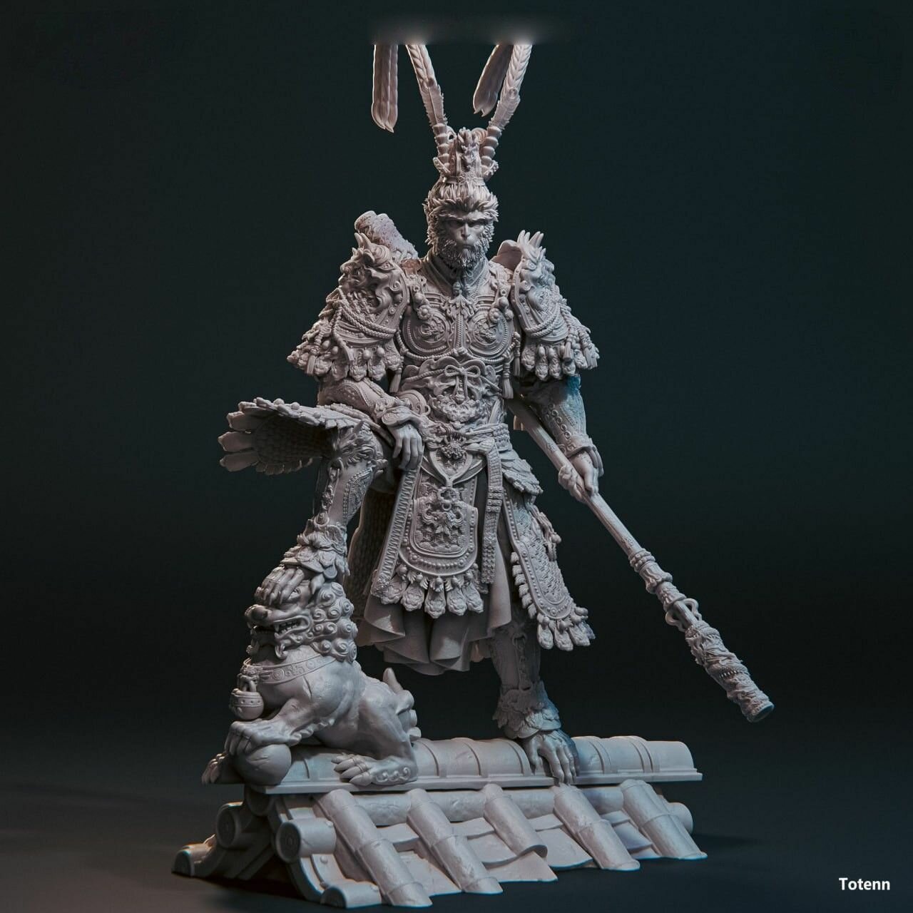 Фигура под покрас Вуконг, Король обезьян - Monkey King, Destined One (Black Myth: Wukong), 327 mm