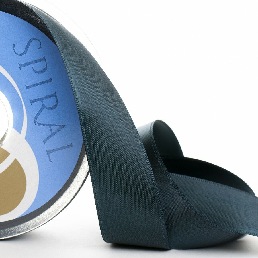 Лента атласная двусторонняя SAFISA, 3 мм, 100 м, цвет 43, хвойно-зеленый