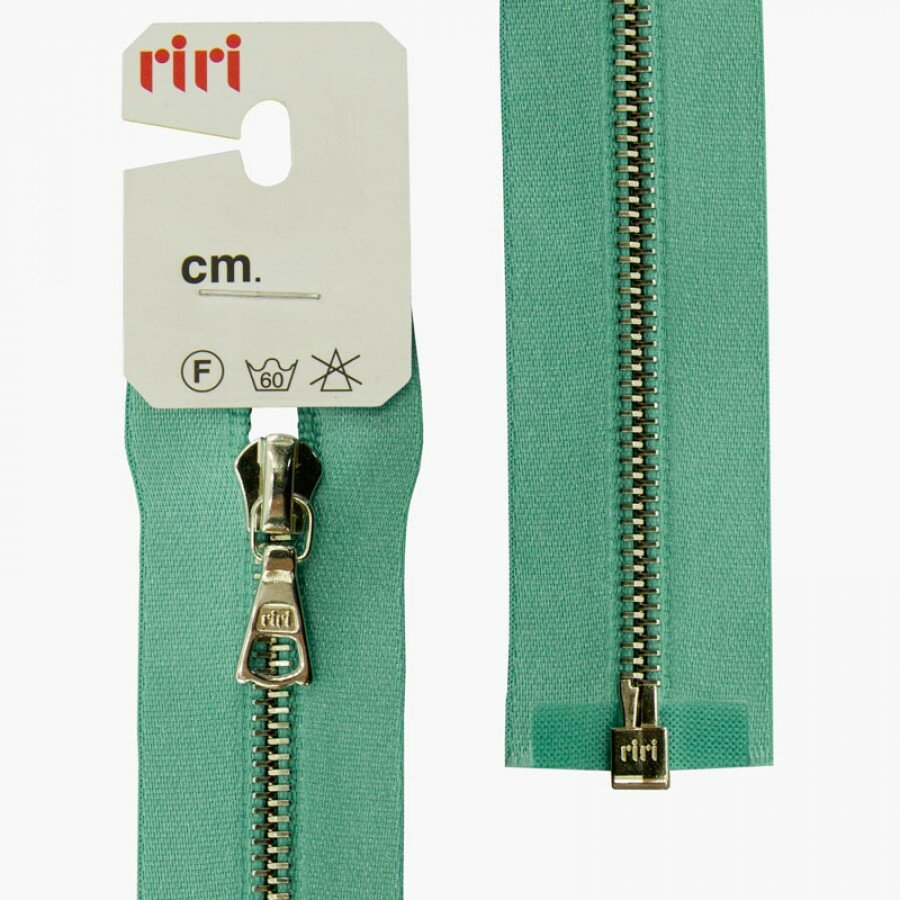 Молния металл, Ni, разъёмная 1 замок, на атласной тесьме, 4 мм, 70 см, цвет 5859, бирюзовый